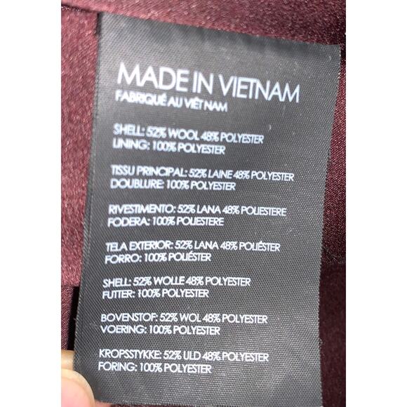 Club Monaco | Jackets & Coats | Club Monaco Burgundy Red Jemma Double Breasted Wool Coat Xs ...